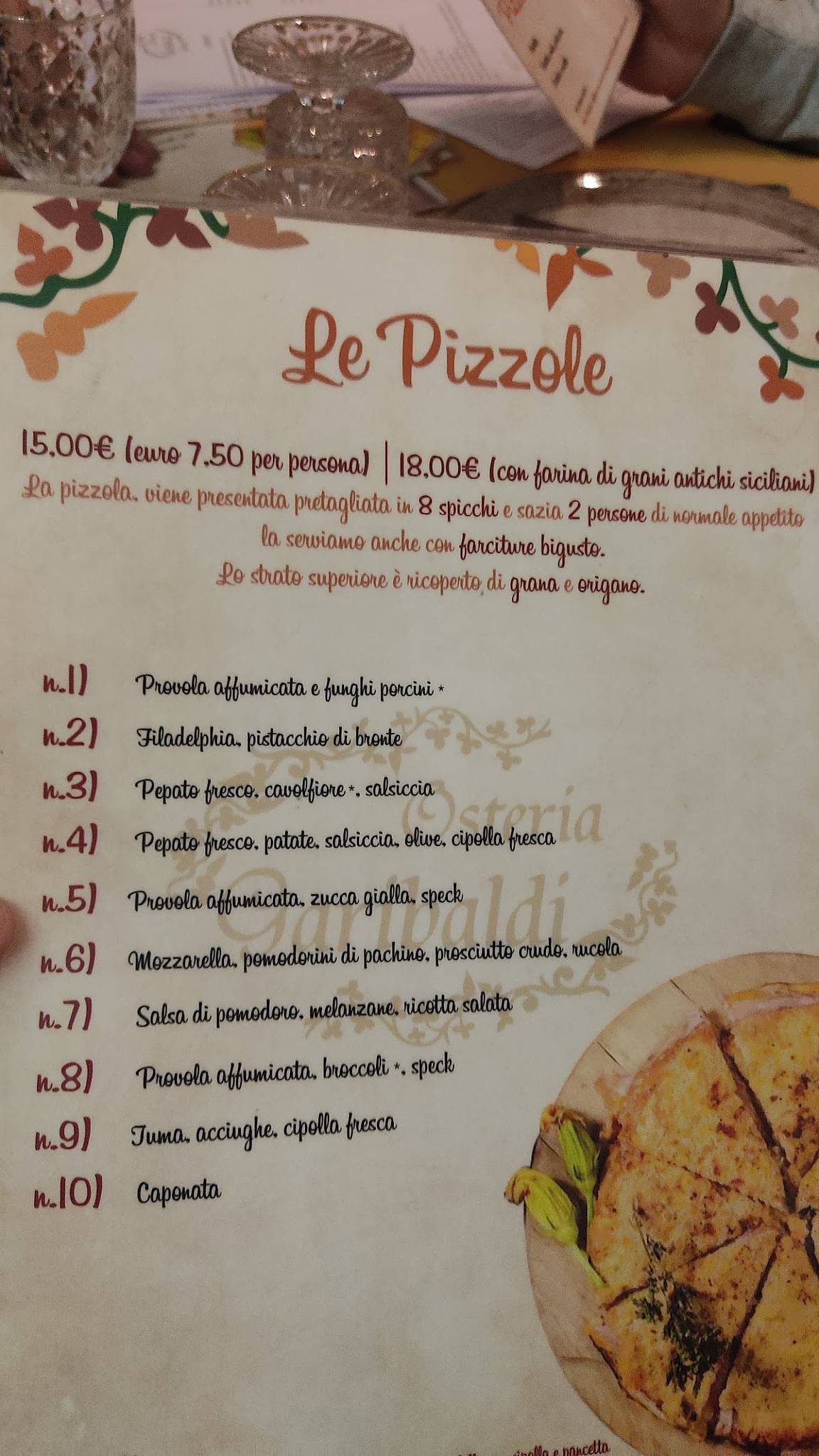 Menu da Osteria Garibaldi ristorante, Nicolosi