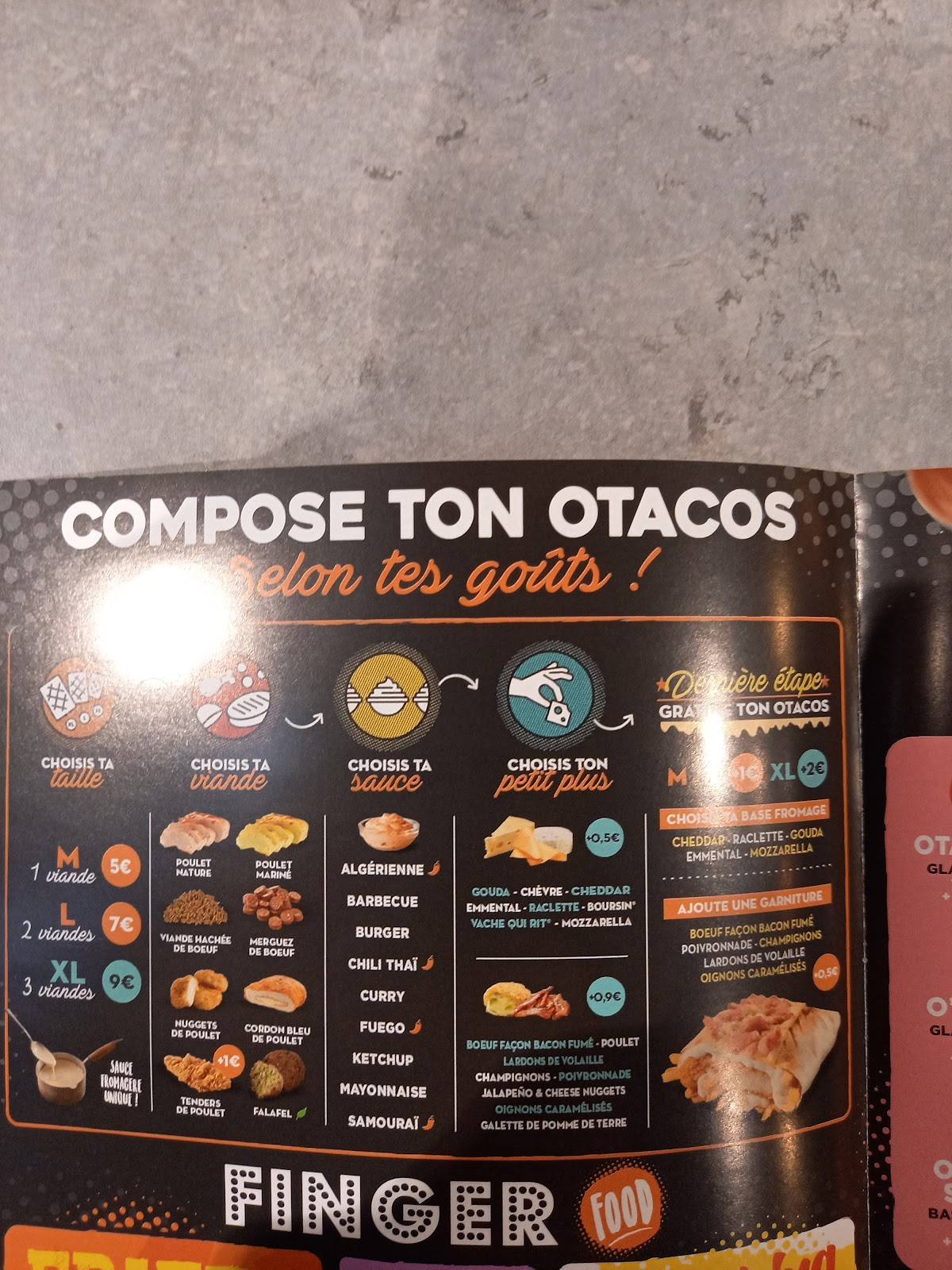 Menu at O'Tacos Soissons restaurant, Soissons, 23 Rue Saint-Martin