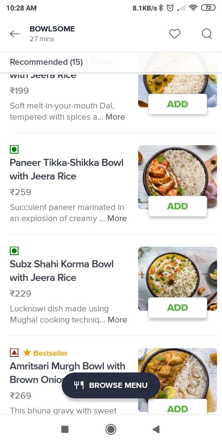 Menu at Ola foods kitchen, Greater Noida