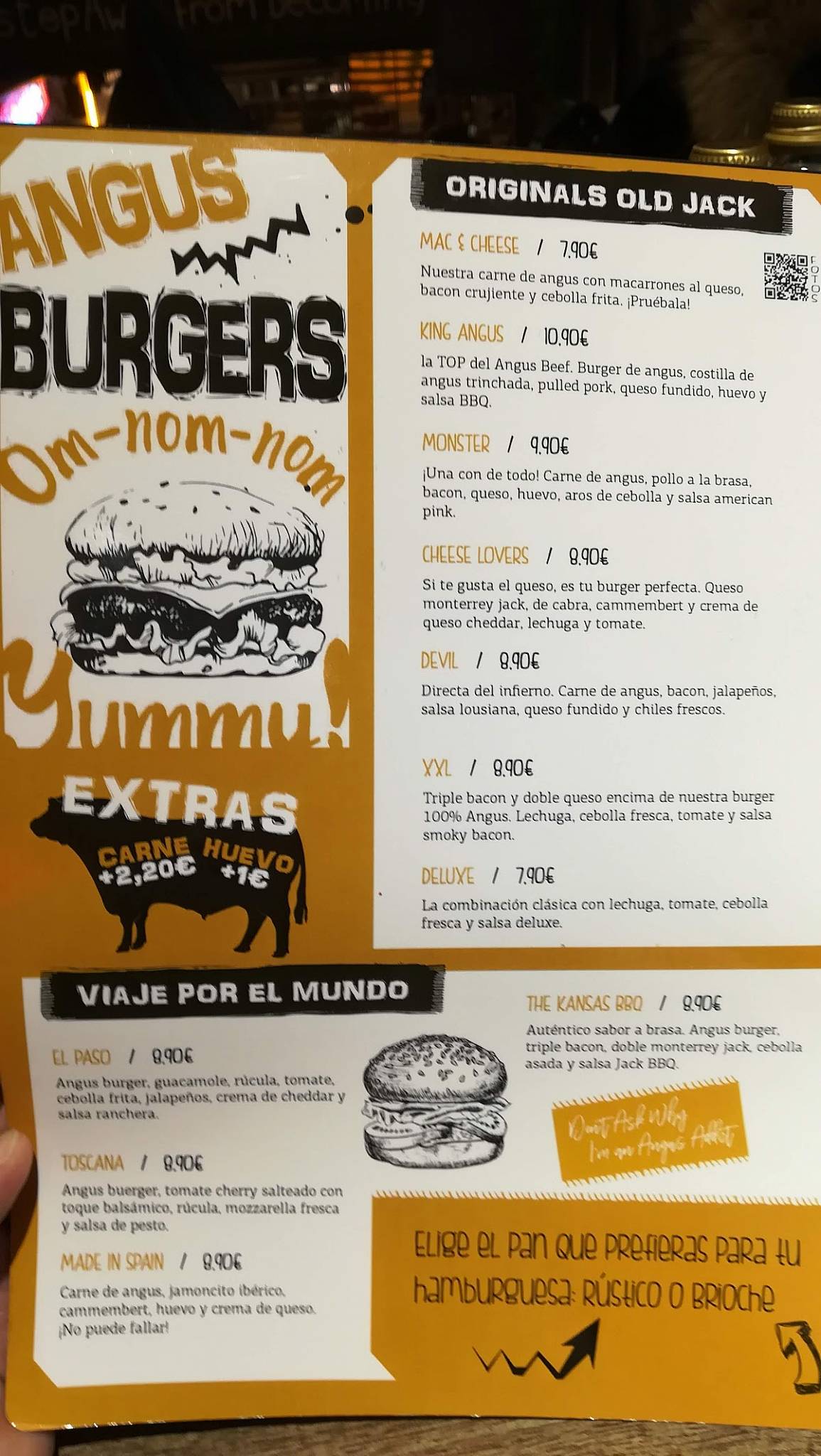 Carta del restaurante Old Jack, Bilbao, Iparraguirre Kalea