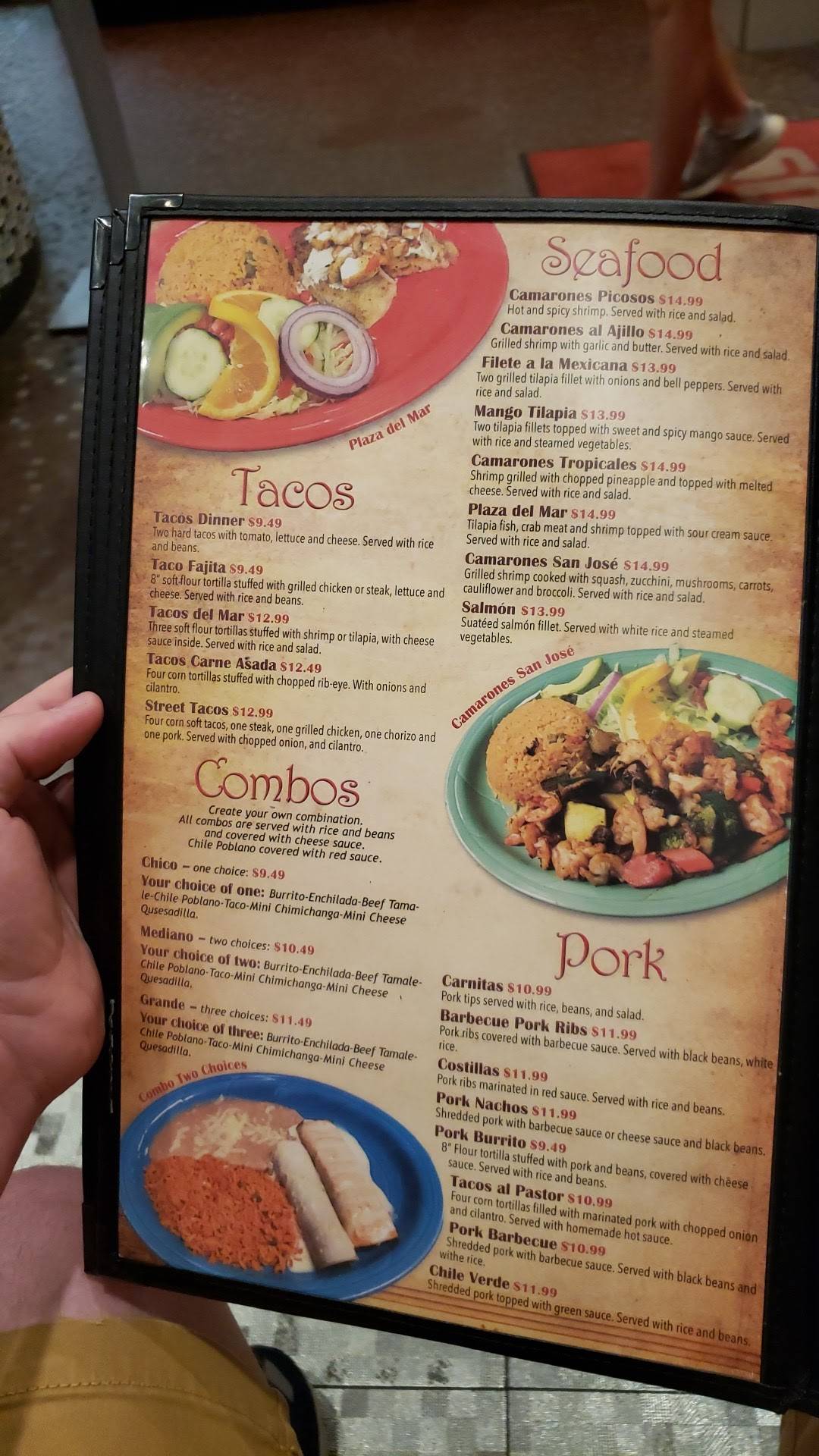 Menu at Papitos restaurant, Jonesboro