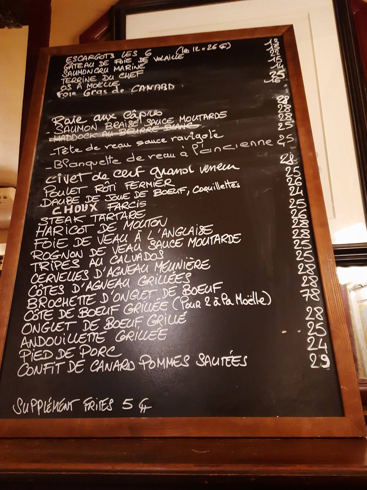 Menu at La Tour Montlhéry - Chez Denise restaurant, Paris, 5 Rue des ...