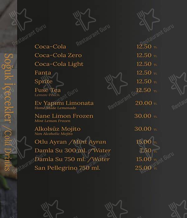 Menu at Pepo's Galata, Istanbul, Camekan Sk. no:1/d