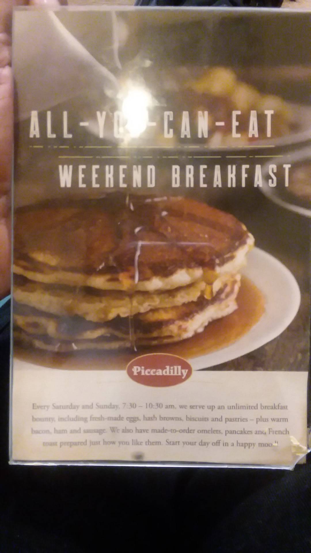 Menu at Piccadilly Restaurants, Memphis, Elvis Presley Blvd
