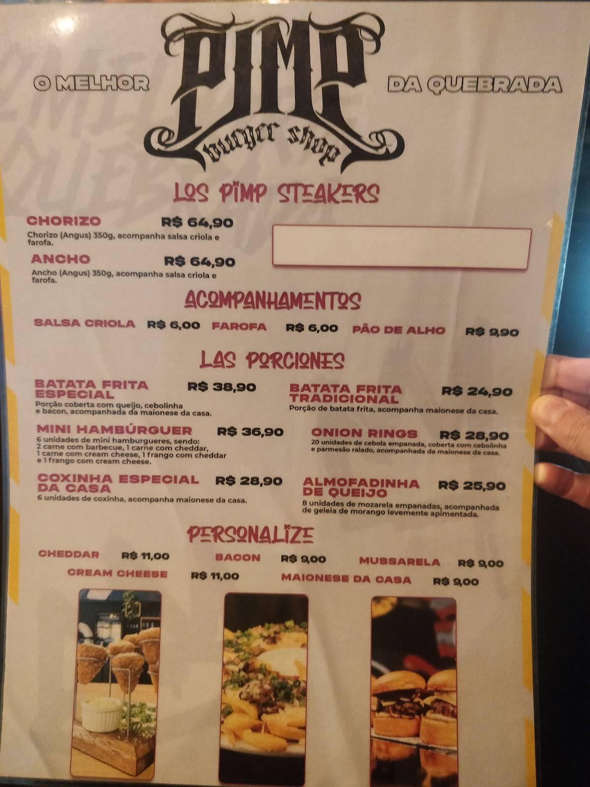 Menu at Pimp Burger Água Verde restaurant, Curitiba
