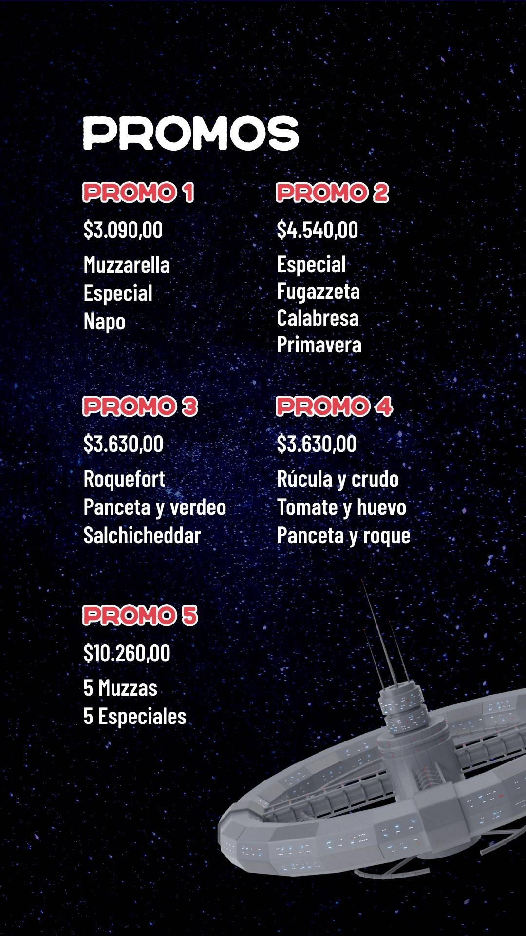 Carta del restaurante Pizza Planet, La Plata