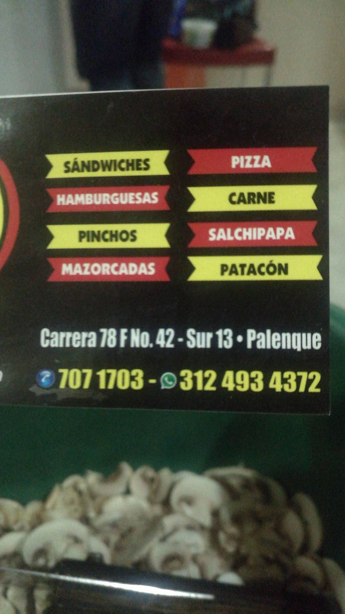 Menu at Pizza & Sandwich Express restaurant, Bogotá