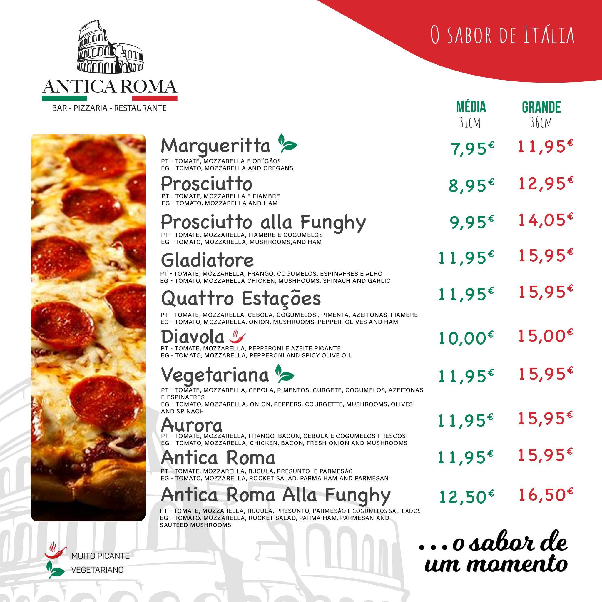 Menu em Pizzaria Antica Roma, Funchal