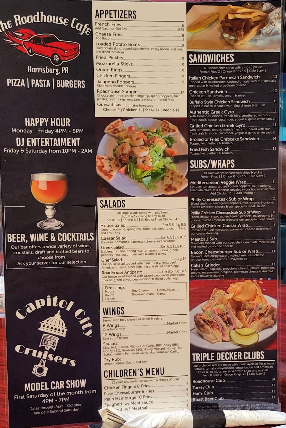 Menu at The Roadhouse Cafe Bar & Grill, Harrisburg