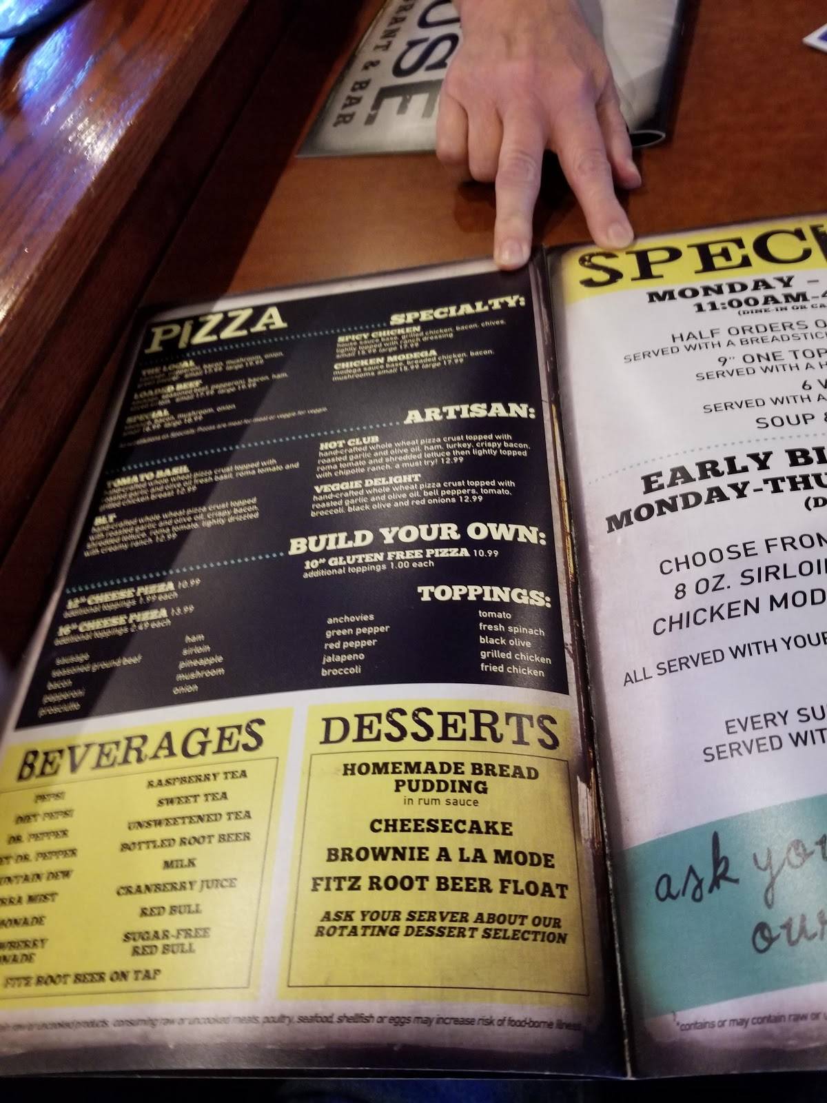 Menu at The Local House Restaurant & Bar, Arnold