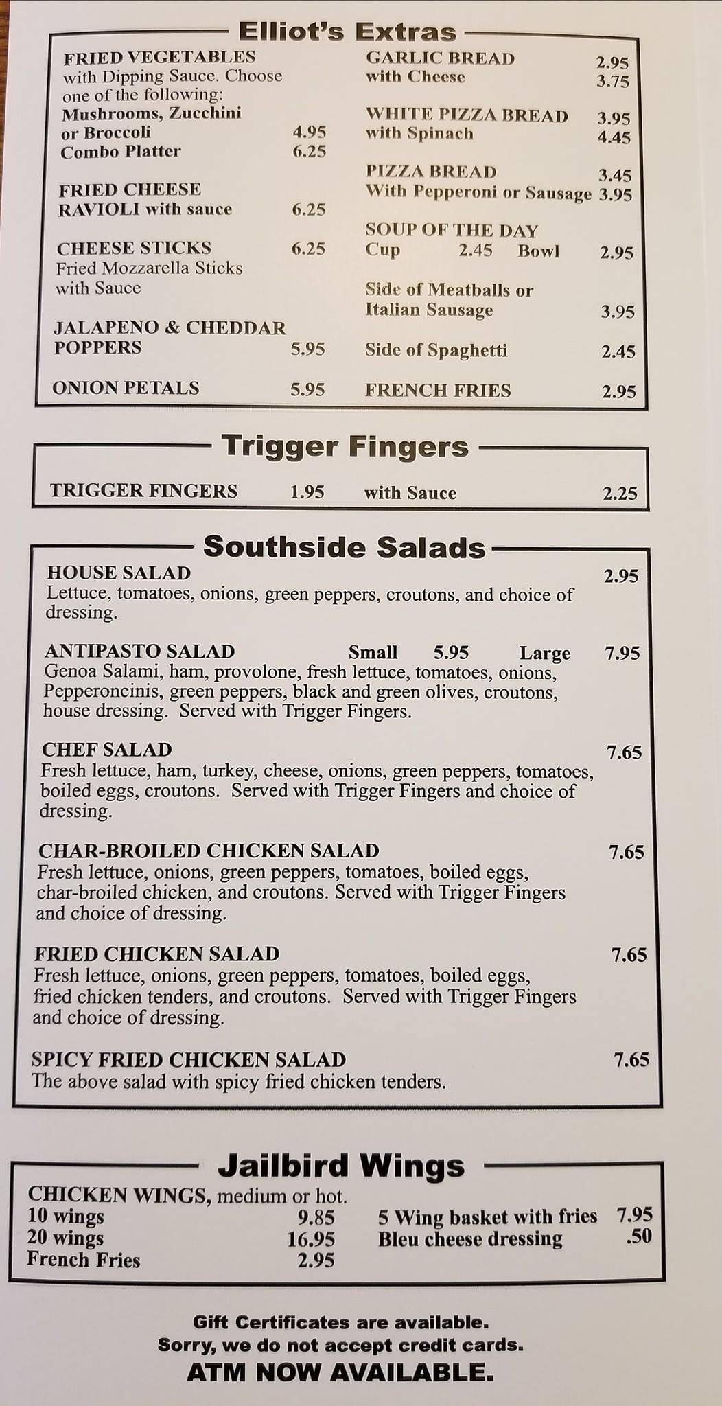 Menu at Untouchables Pasta & Pizza pizzeria, Largo