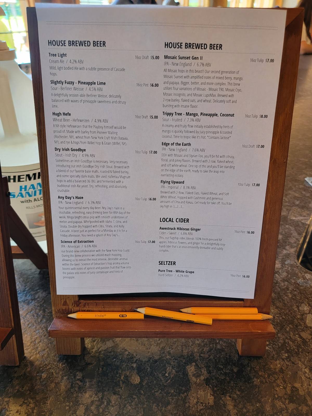 Menu at Farm by Beer Tree Brew restaurant, Port Crane