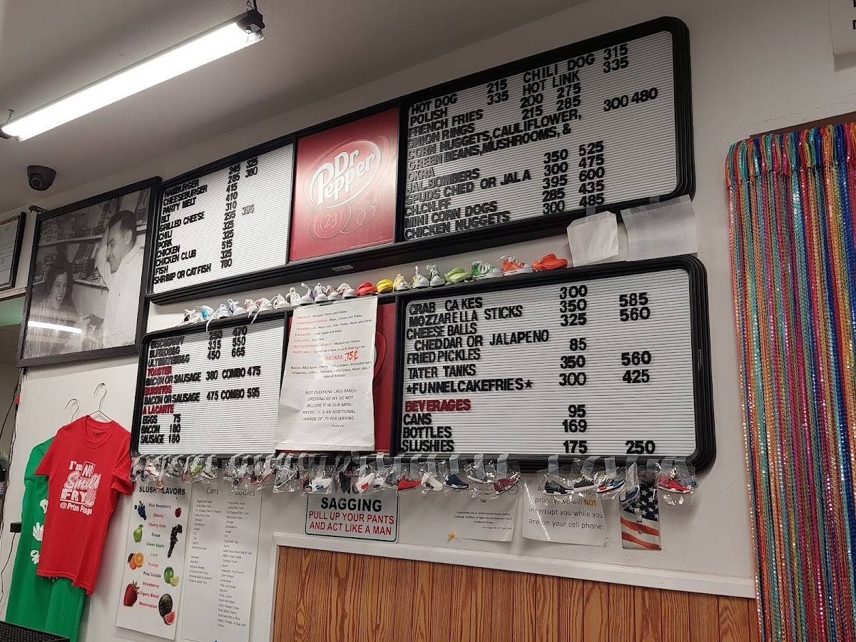 Menu at Prize Package restaurant, Topeka