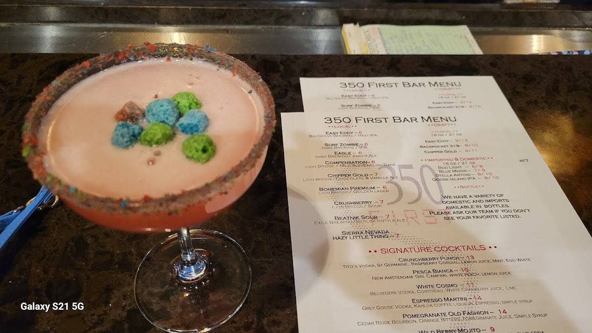 Menu at 350 First pub & bar, Cedar Rapids