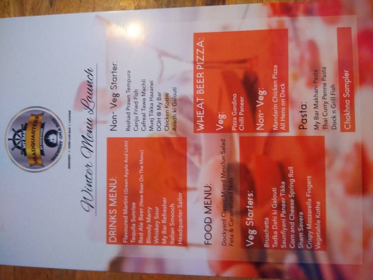 Menu at El Vino, Gurugram