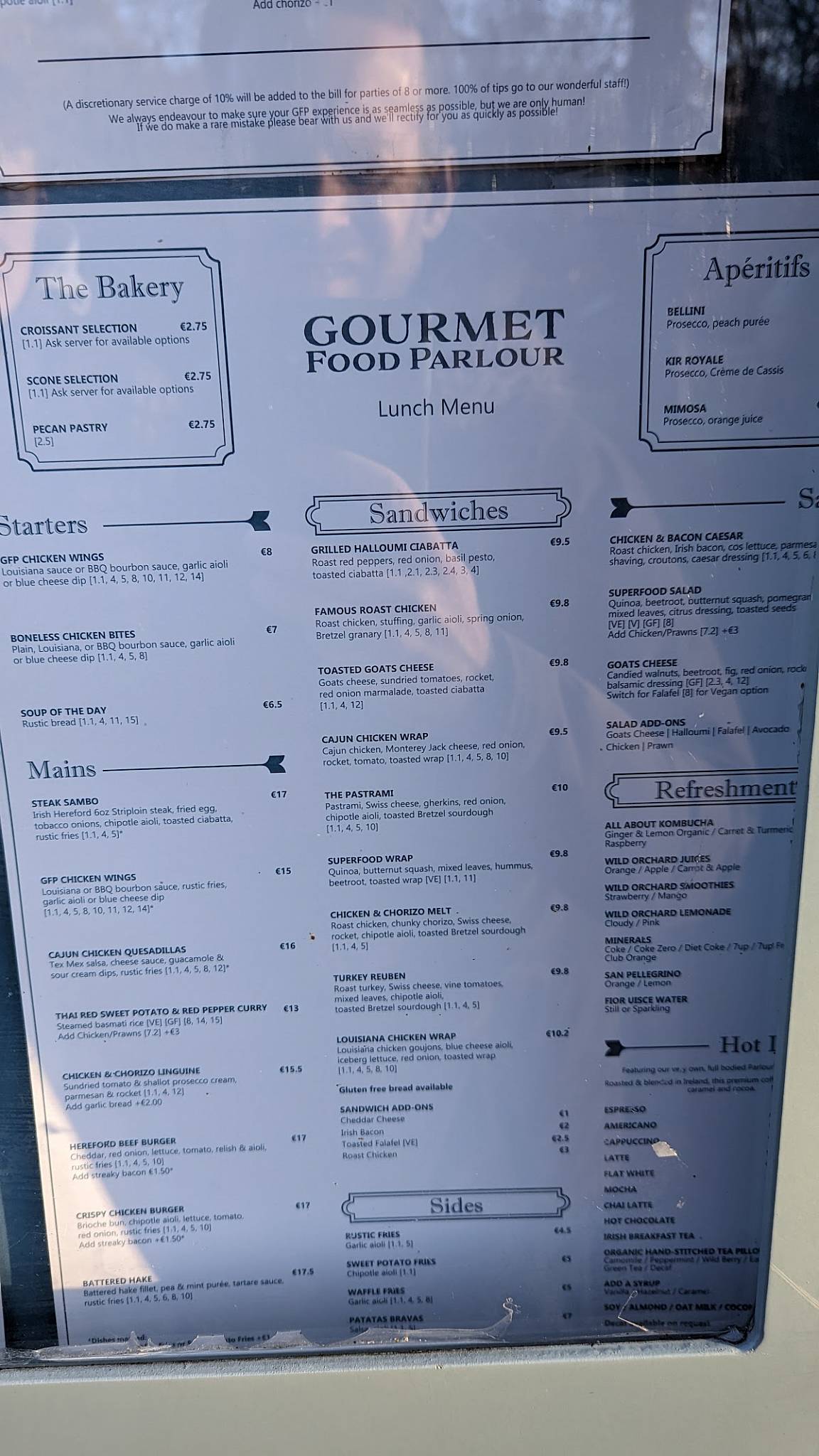 Menu at Gourmet Food Parlour Santry pub & bar, Dublin, Northwood