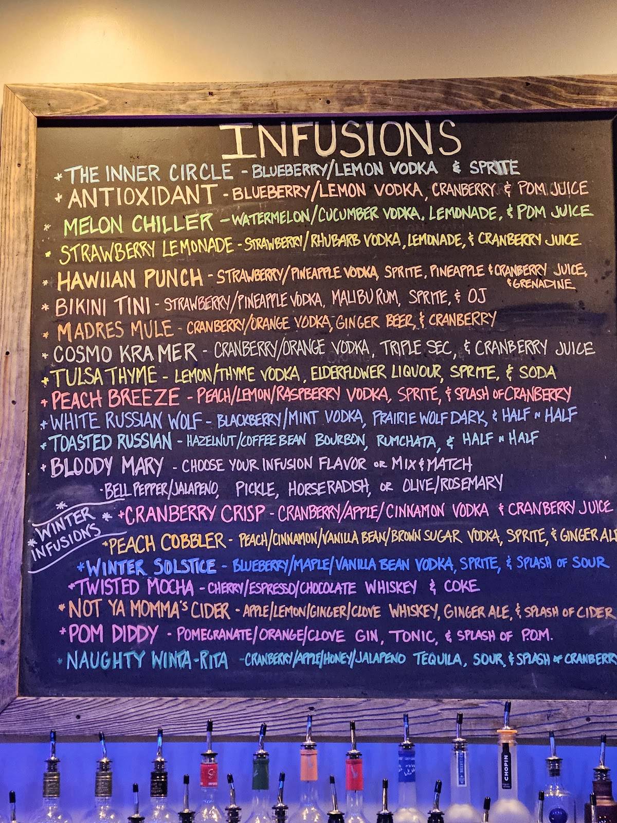 Menu at Inner Circle Vodka Bar, Tulsa