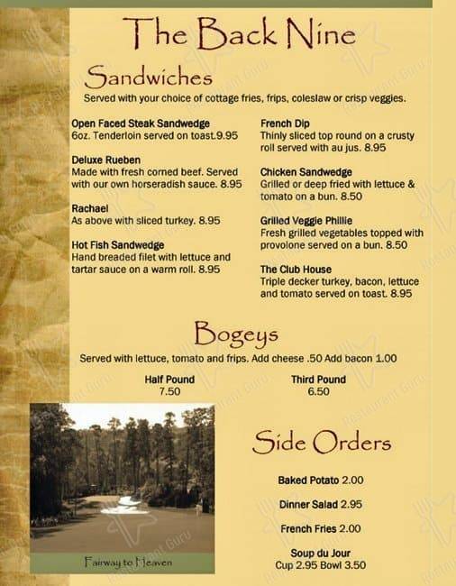 Menu at No No's pub & bar, Newburg