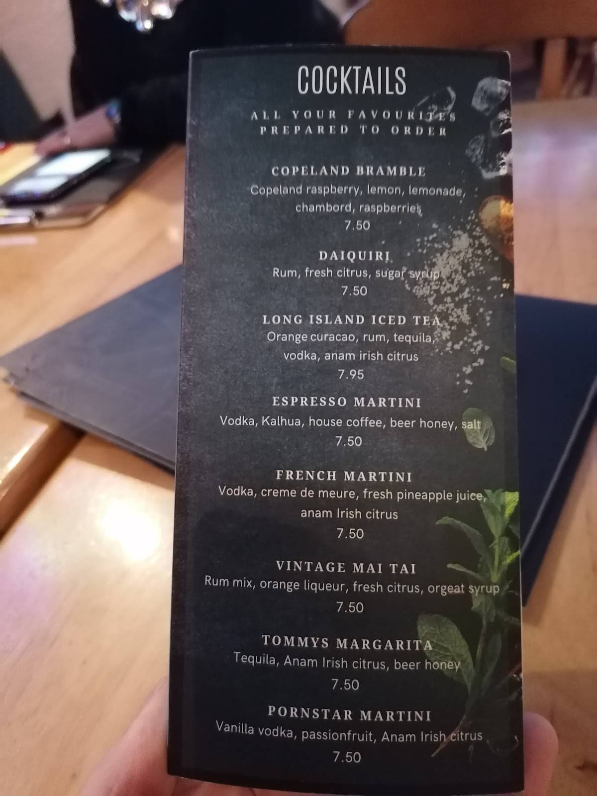 Menu at Pier 36 pub & bar, Donaghadee