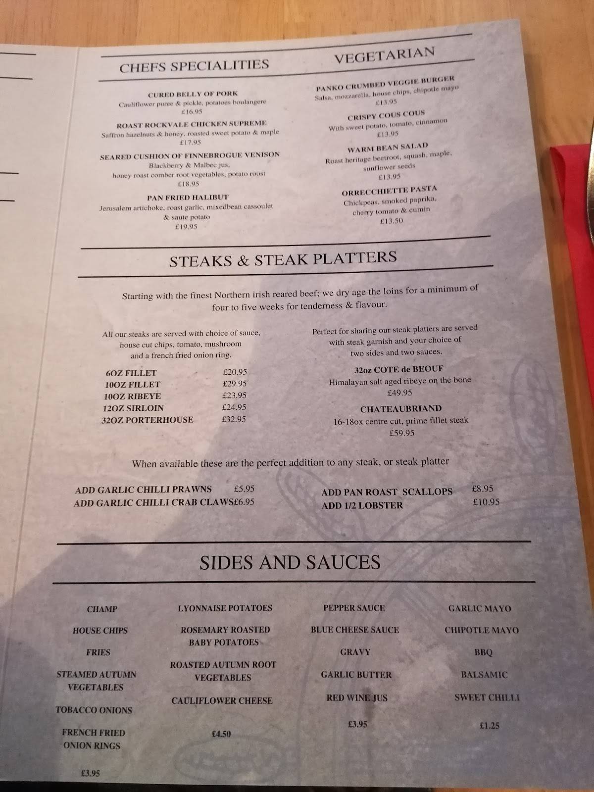 Menu at Pier 36 pub & bar, Donaghadee