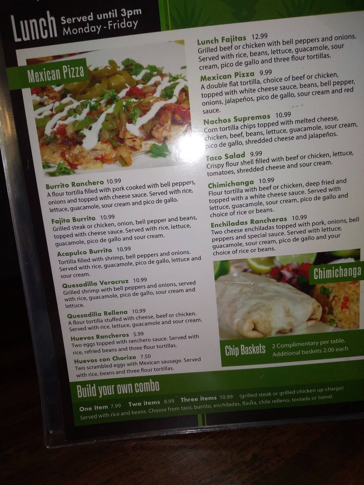 Menu at Señor Tequila Mexican Restaurant - Tampa, Tampa, N Dale Mabry Hwy