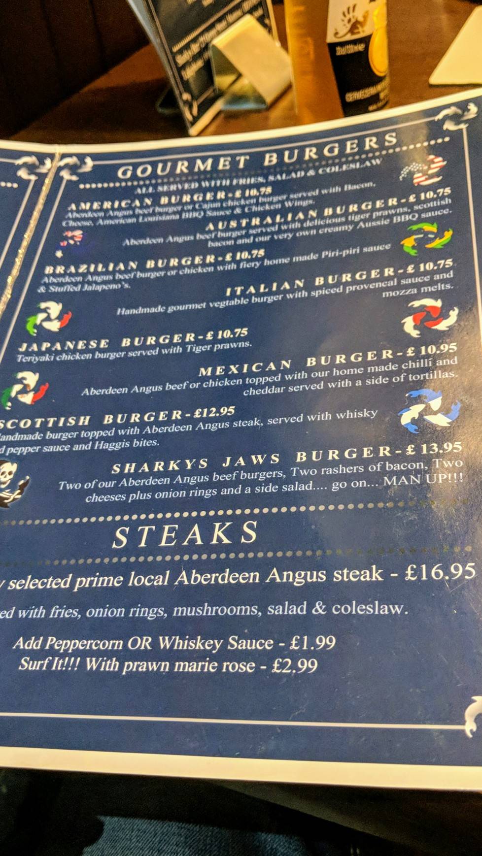 Menu at Sharkys Bar and Diner, Montrose