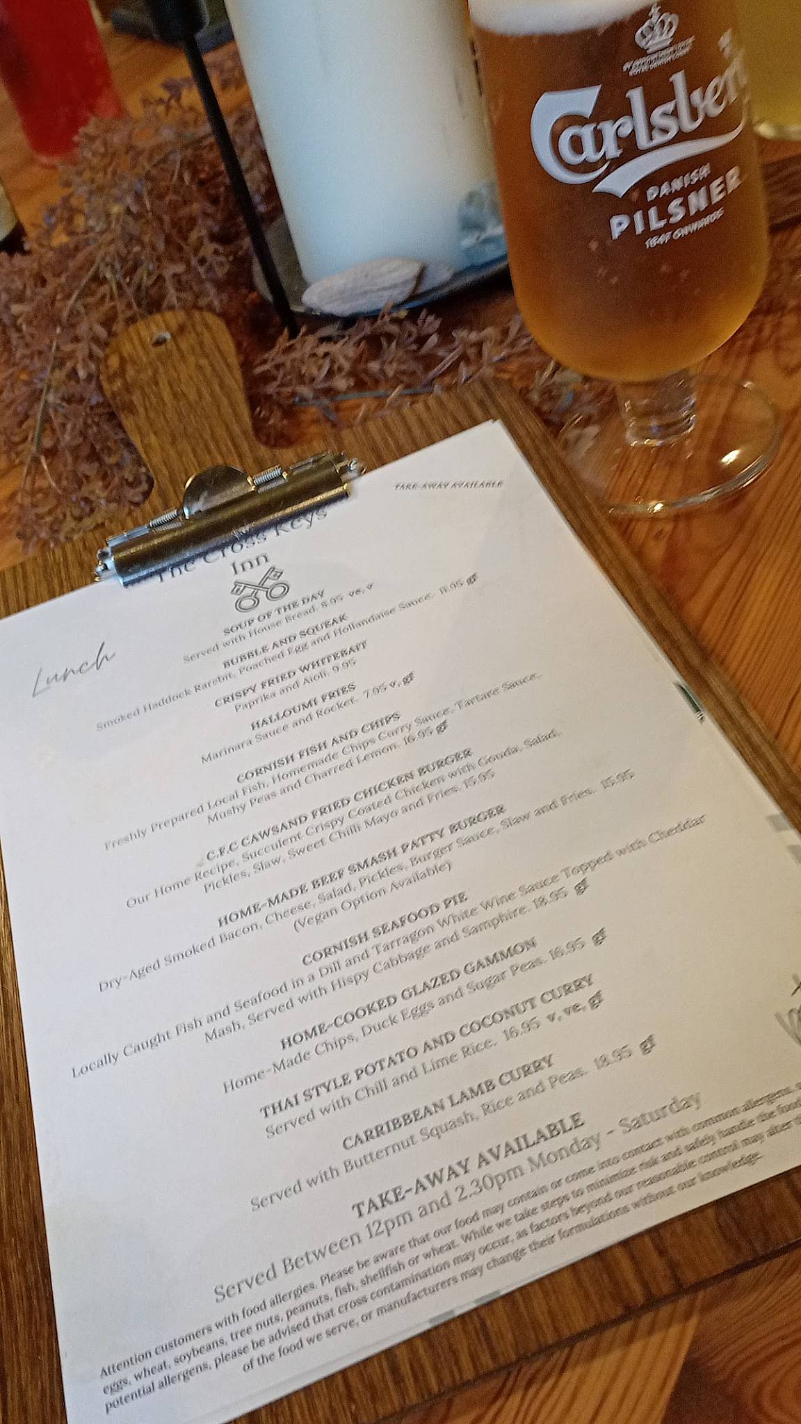 Menu at The Cross Keys Inn pub & bar, Kingsand