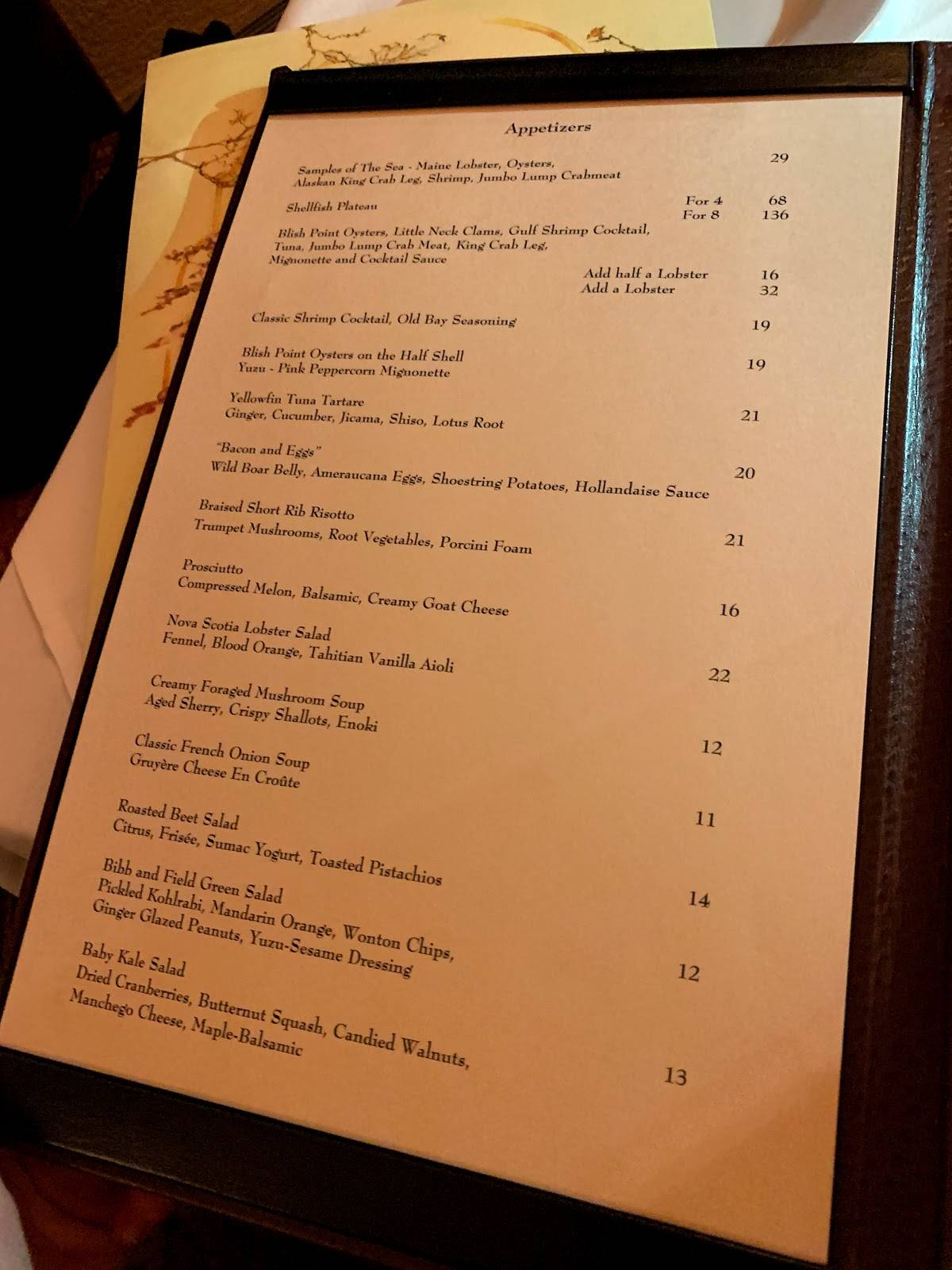 Menu at The Highlawn restaurant, West Orange