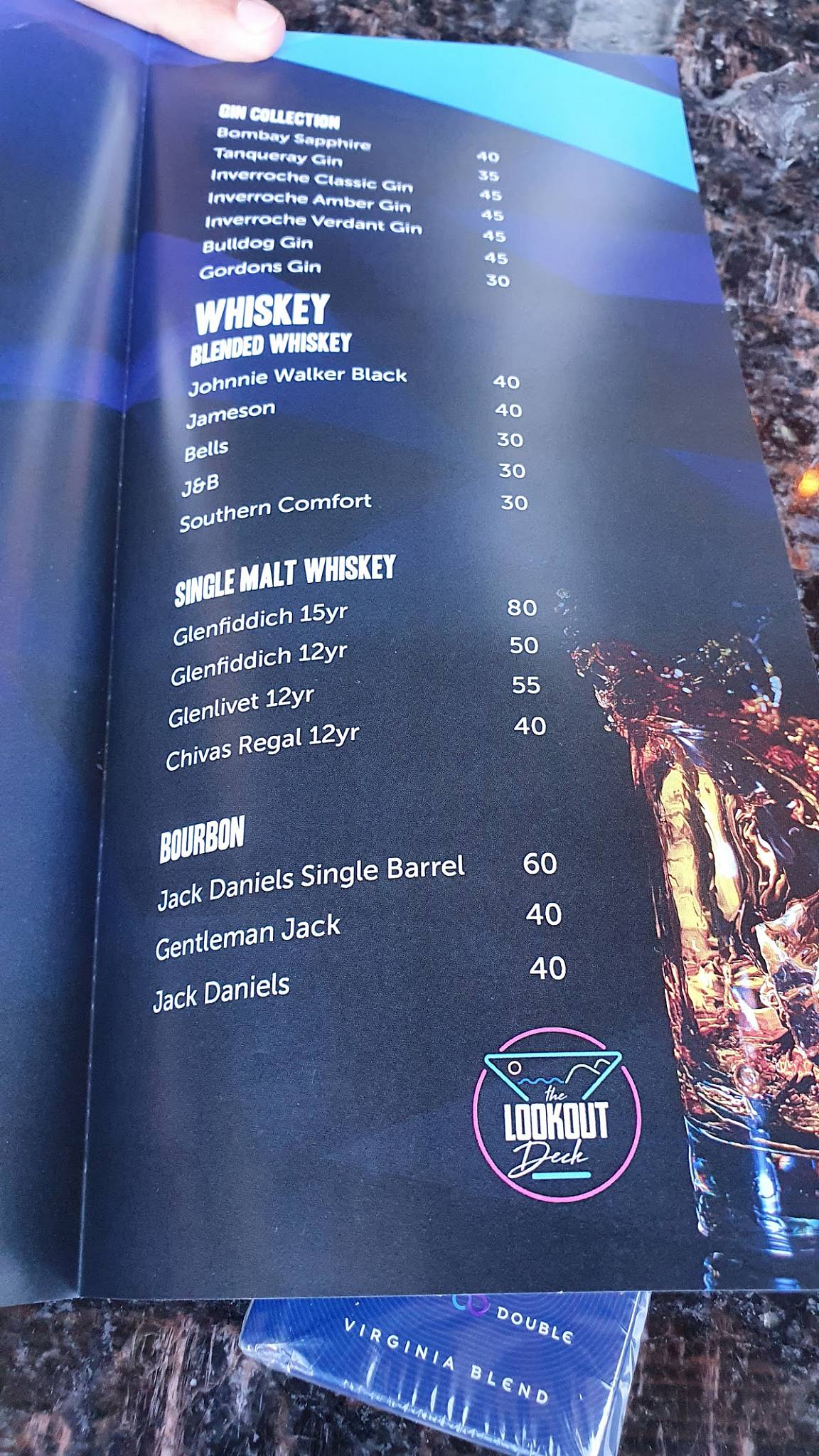 Menu at The Lookout Deck, Cableway pub & bar, Hartbeespoort