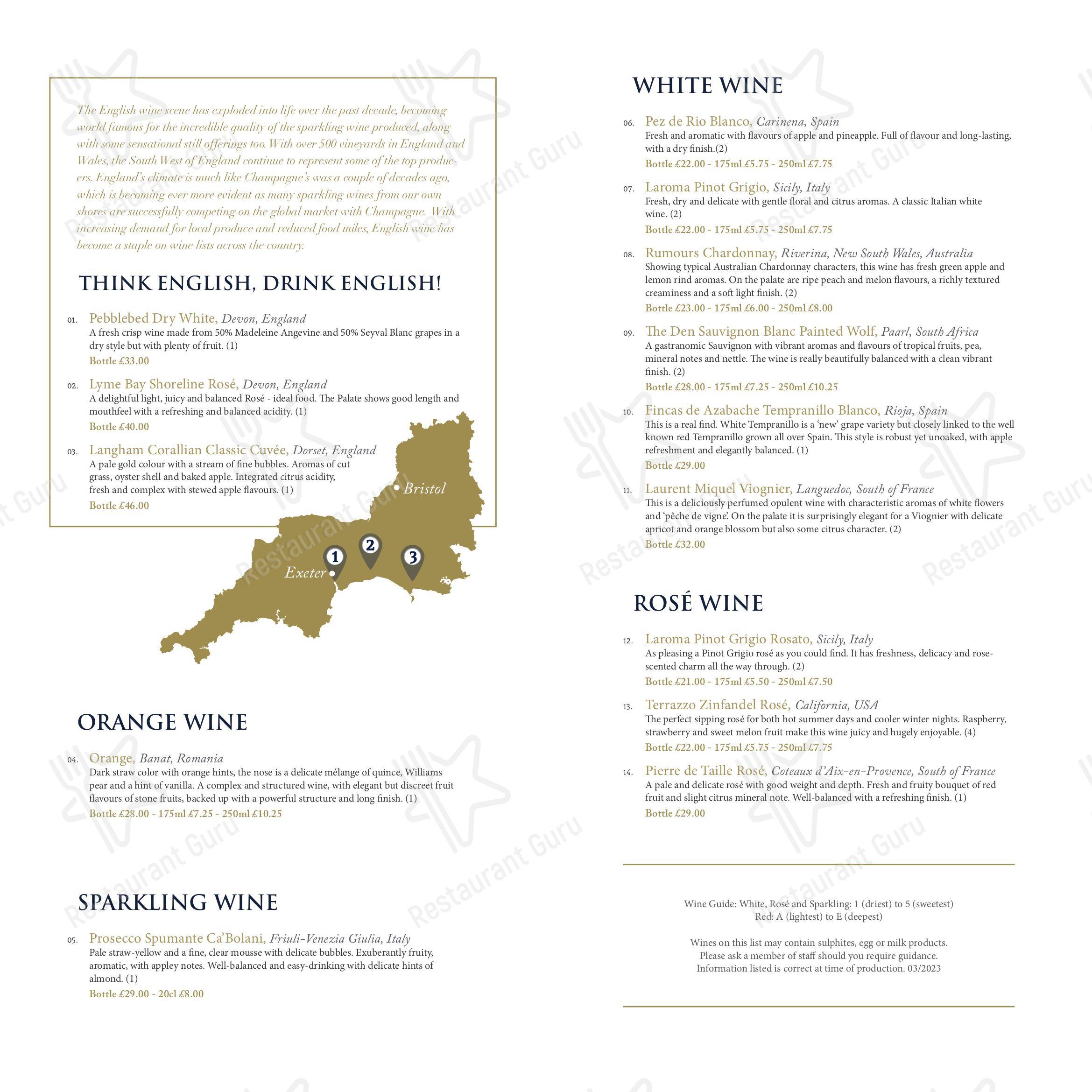 Menu at The Ship Inn pub & bar, West Stour