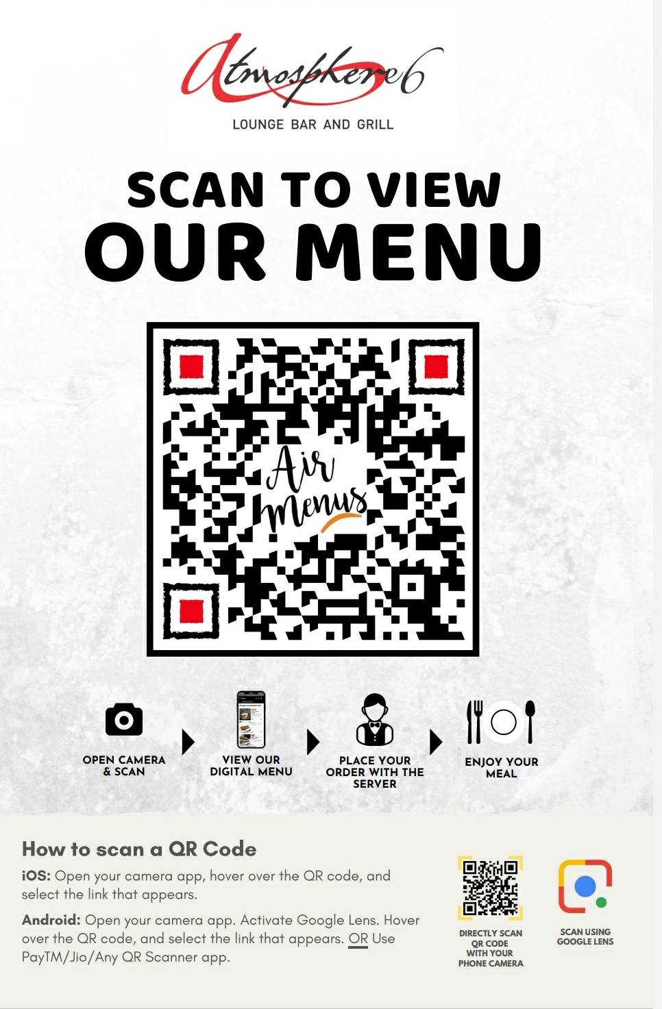 Menu at Atmosphere 6, Pune, Unit:601-602