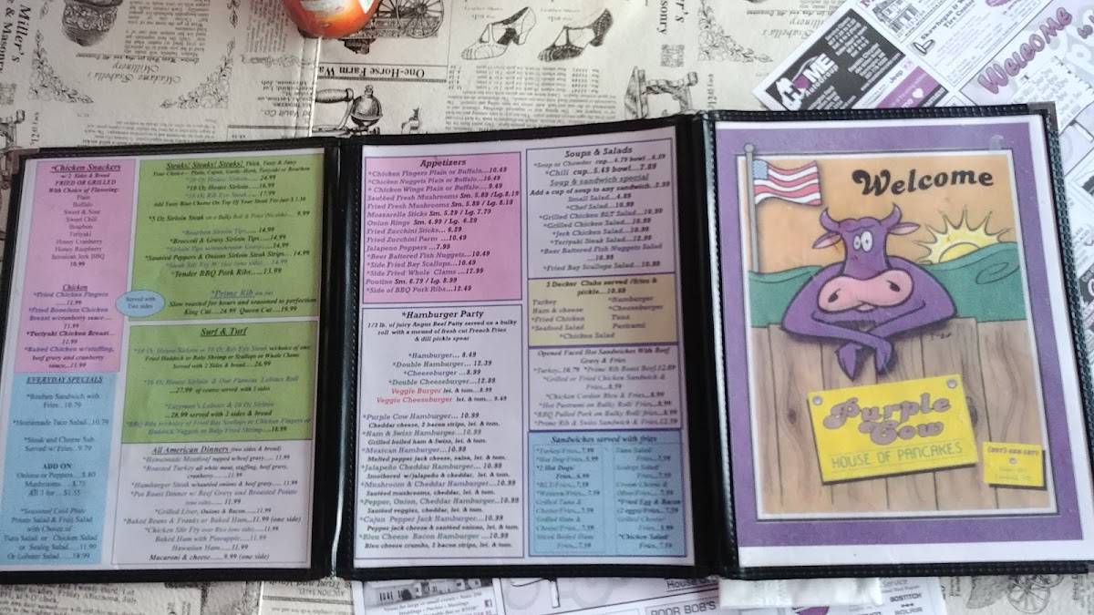 Menu at Purple Cow House of Pancakes restaurant, Fairfield, 6 Skowhegan ...