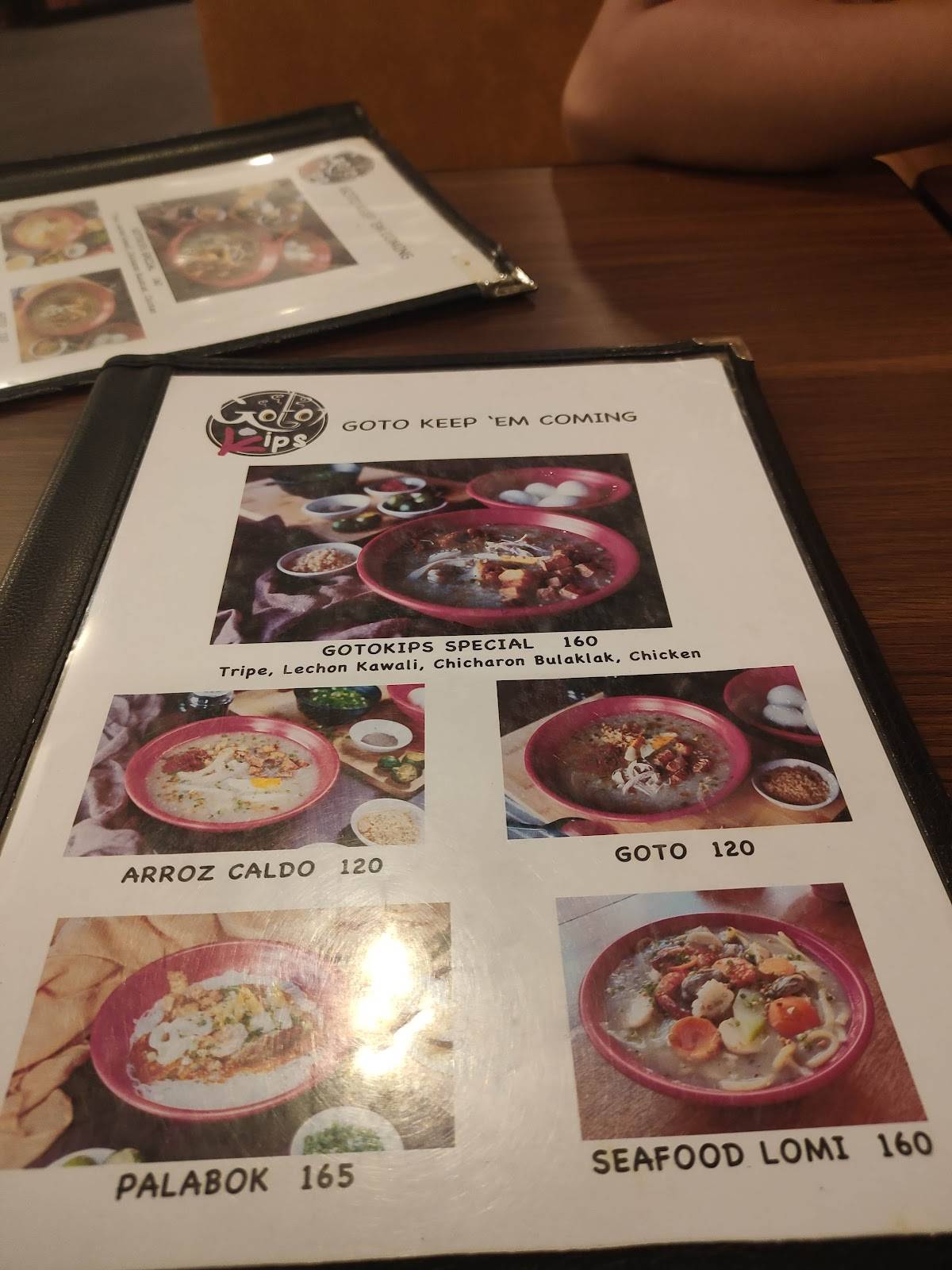 Carta del restaurante Goto Kips, Ciudad Quezon