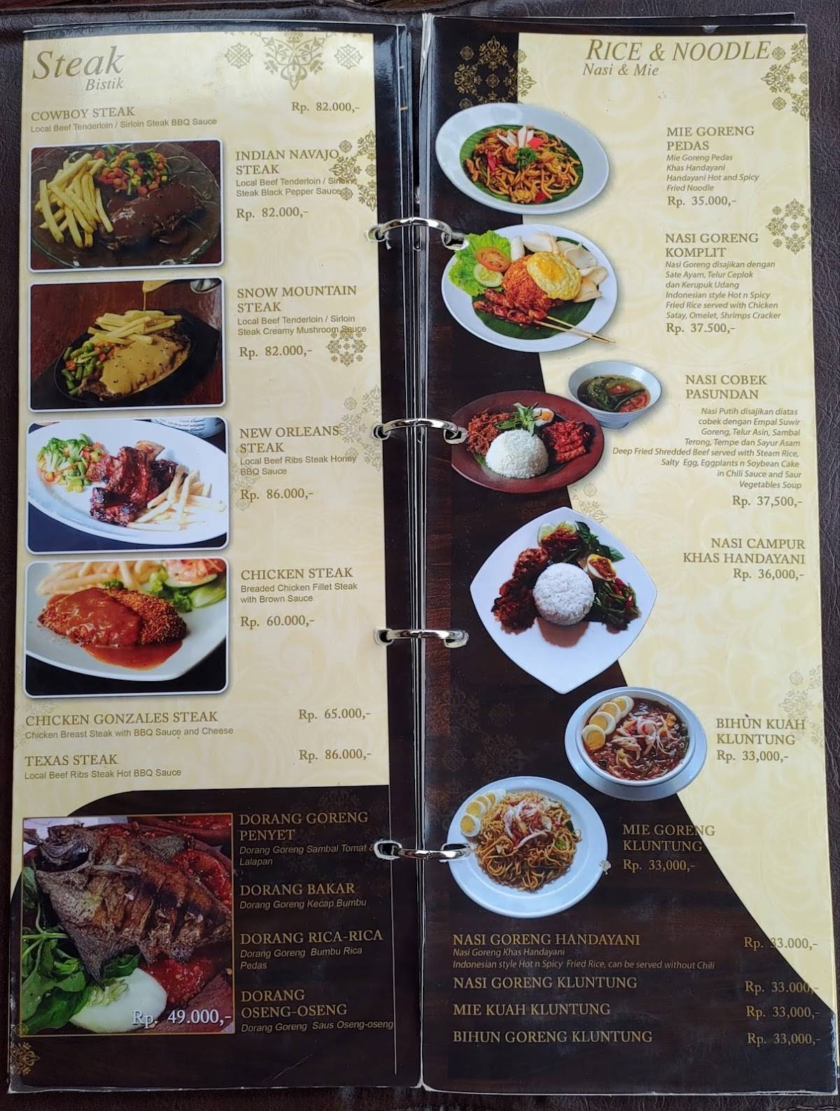 Menu at RM Handayani - Wisata Paiton restaurant, Triwungan, Jl. Raya ...