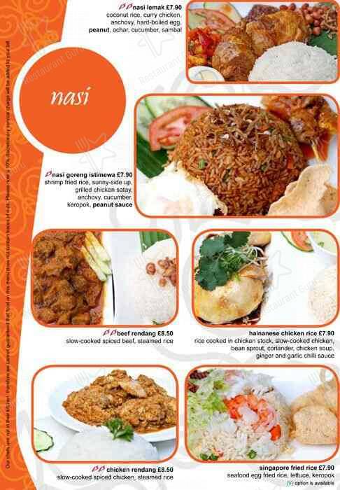 Menu at Rasa Sayang Restaurant, London, 5 Macclesfield St