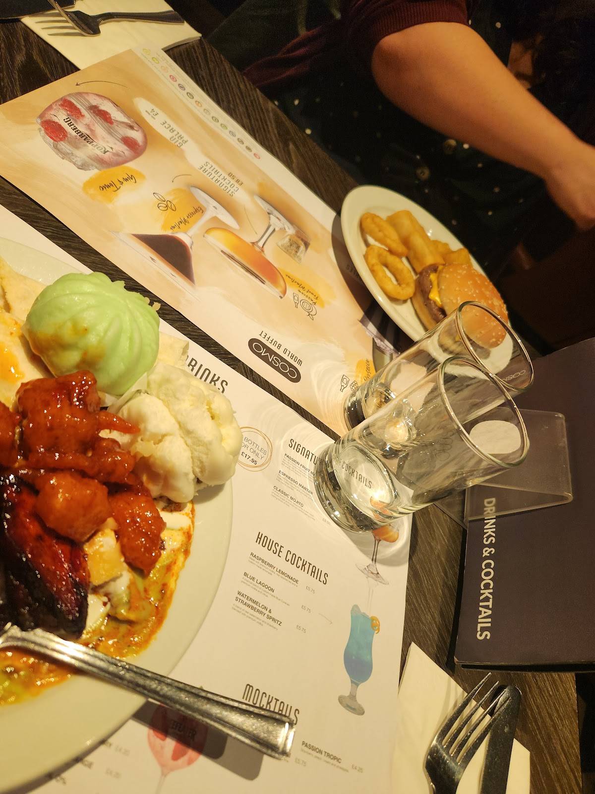 Menu at COSMO restaurant, Reading