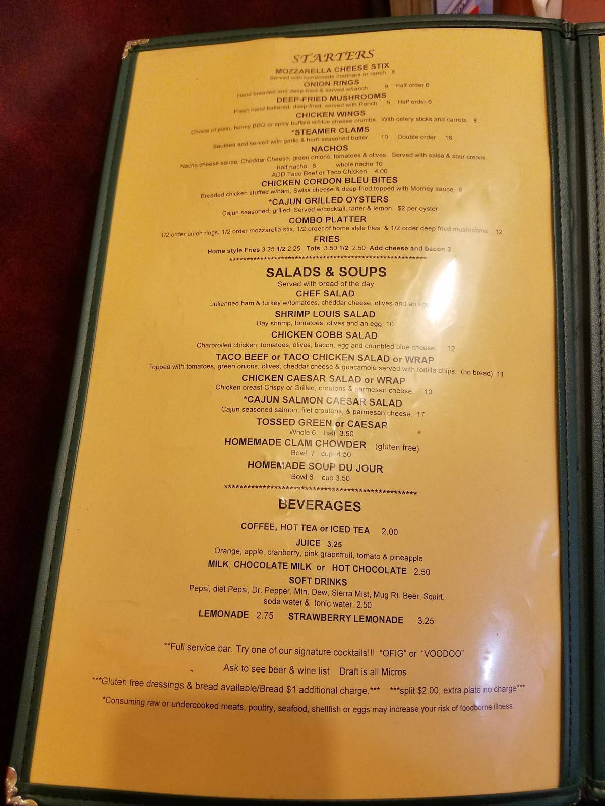 Menu at Rendezvous Bar & Grill, Tillamook