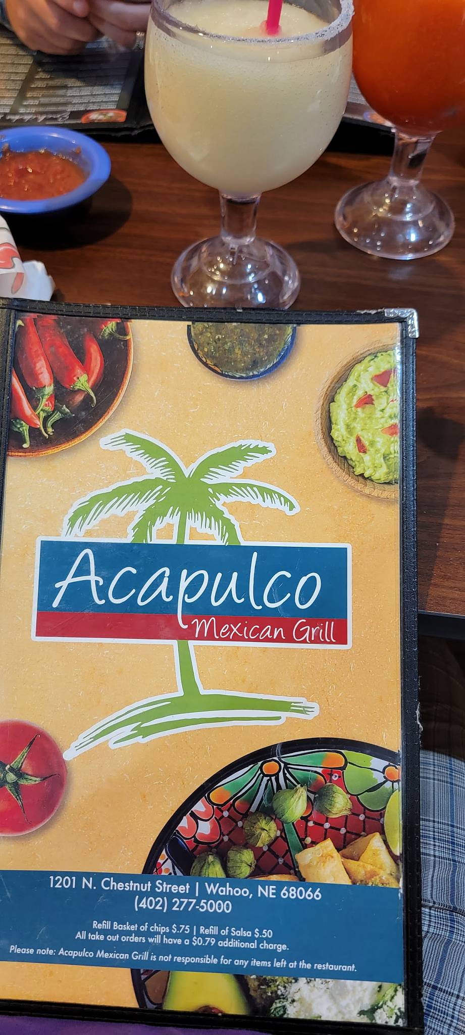 Menu at Acapulco Mexican Grill restaurant, Wahoo