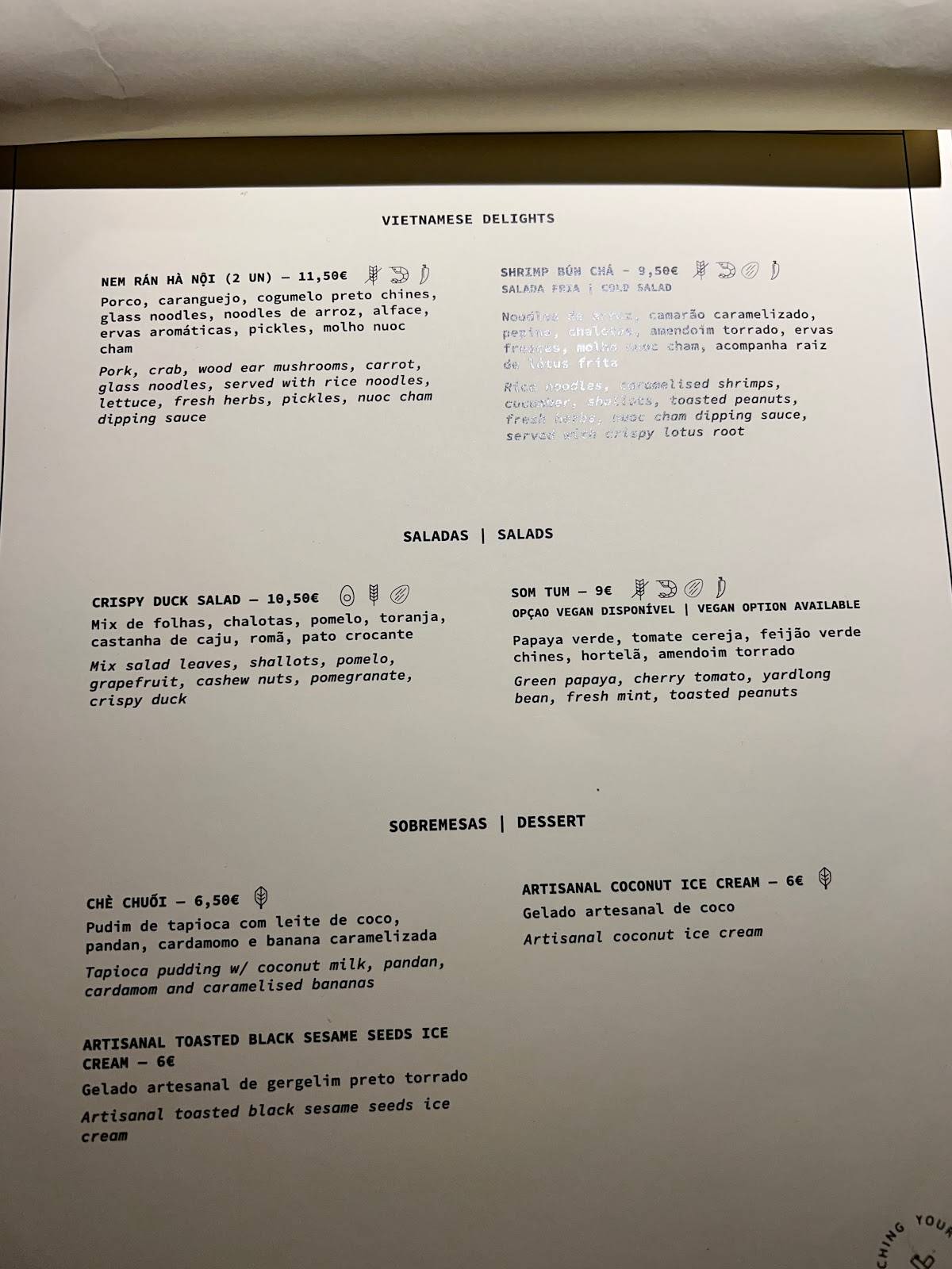 Menu em Aura Dim Sum Lab restaurante, Lisboa