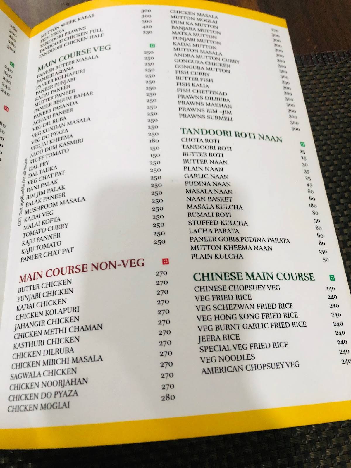 Menu at Bahar Biryani Cafe Ameerpet, Hyderabad