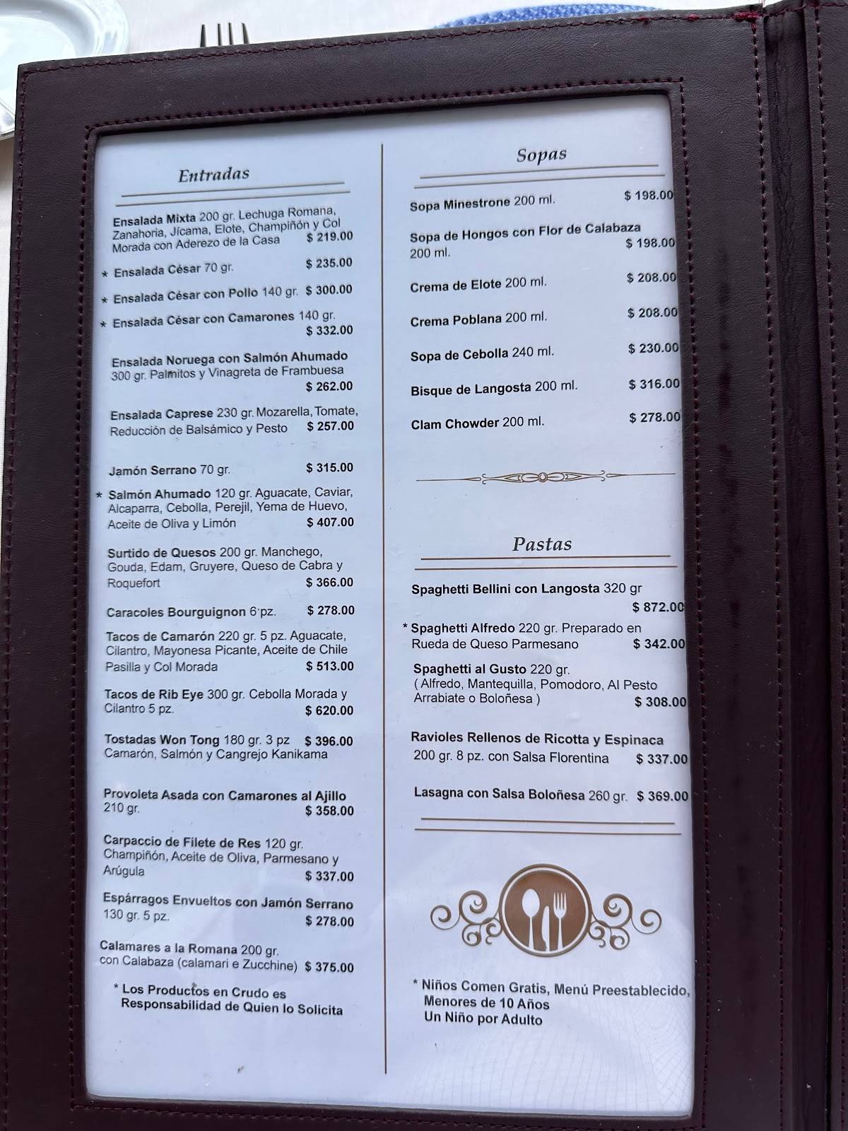 Carta de Bellini Restaurante Giratorio, Ciudad López Mateos, Montecito ...