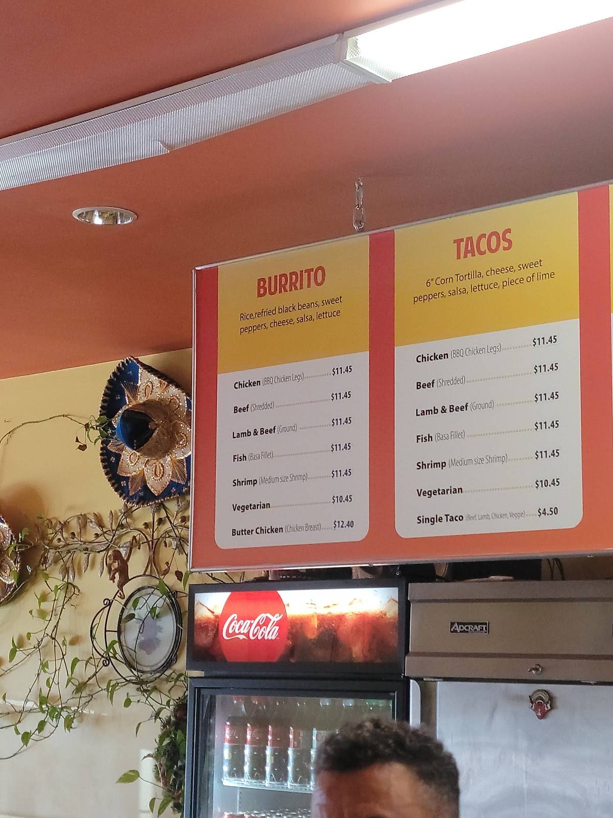 Menu at Best Burrito restaurant, Vancouver