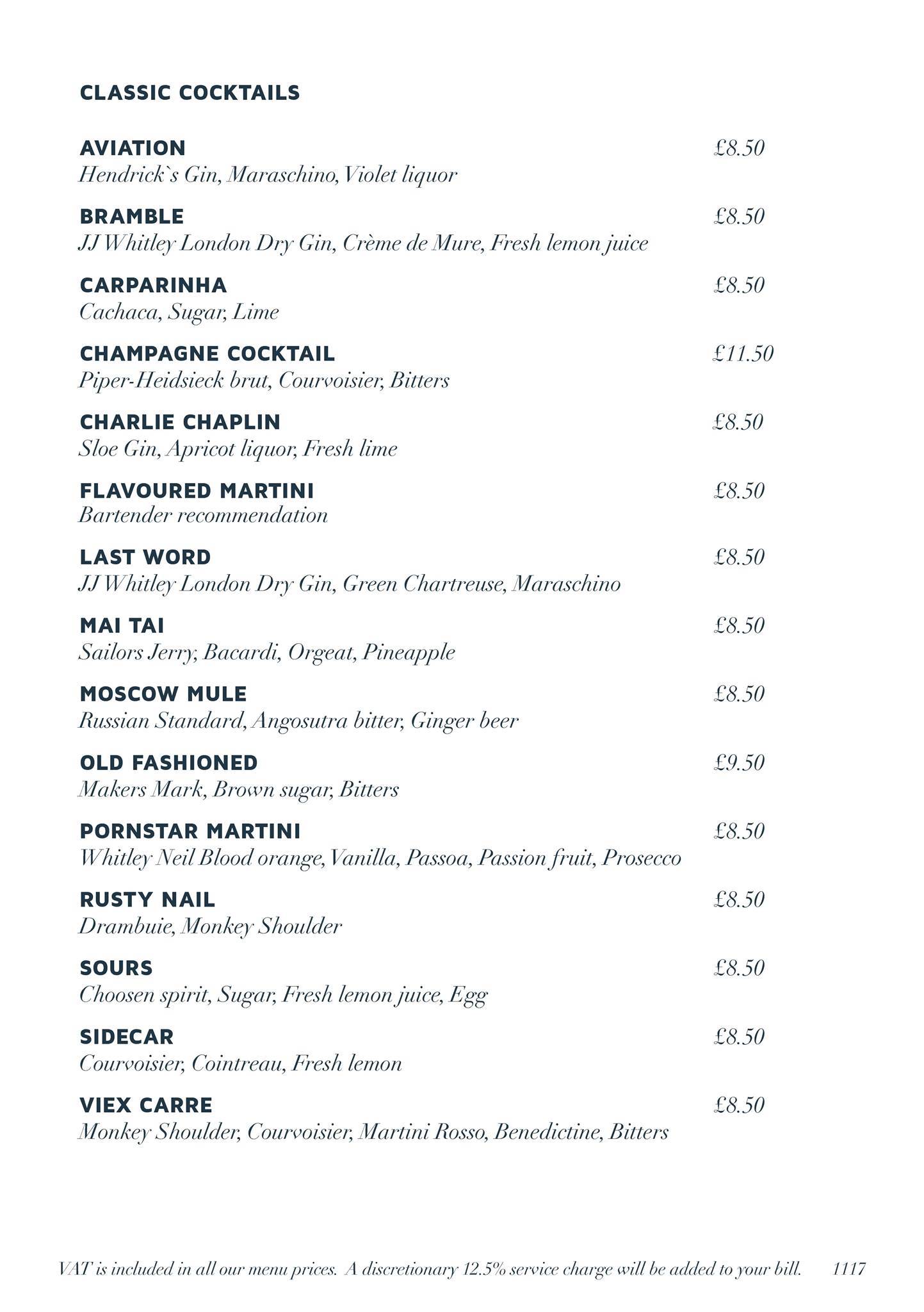 Menu at Bloom Kitchen & Bar, London, 1 King's Cross Rd