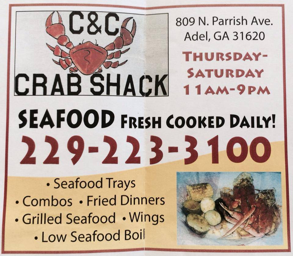 Menu at C & C Crab Shack restaurant, Adel