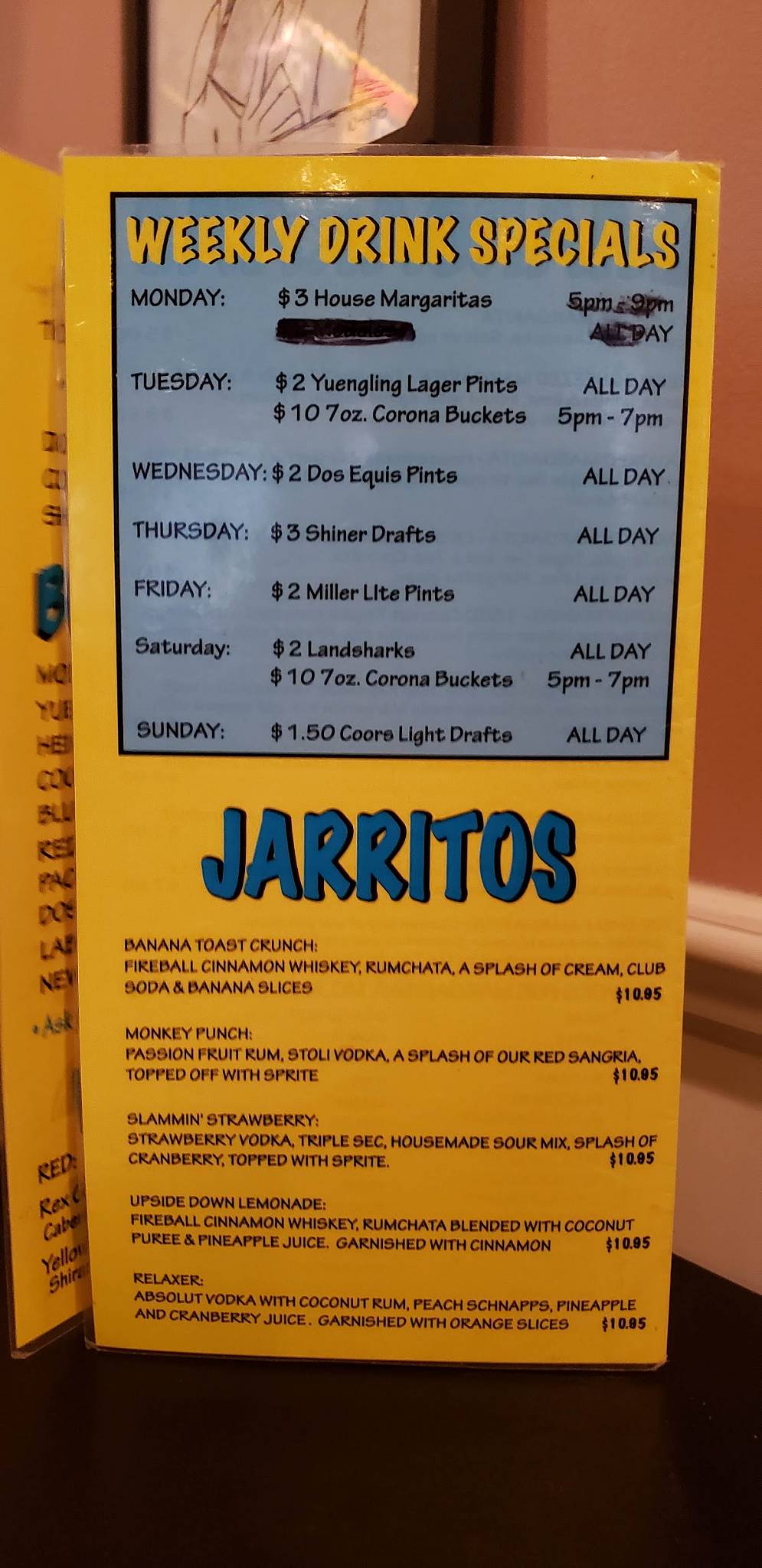 Menu at CK’s Cantina & Grill restaurant, Dallas