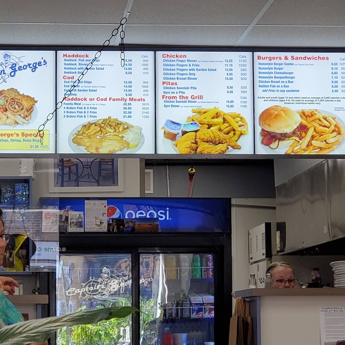 Menu at Captain George Fish & Chips restaurant, Port Perry
