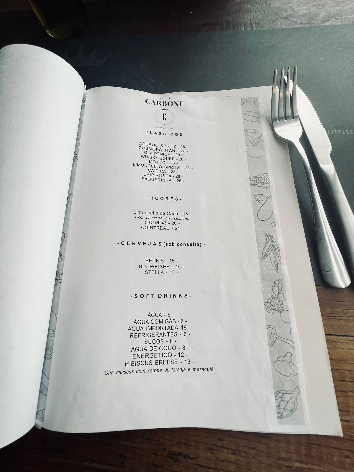 Menu em Carbone Pizzeria, Florianópolis