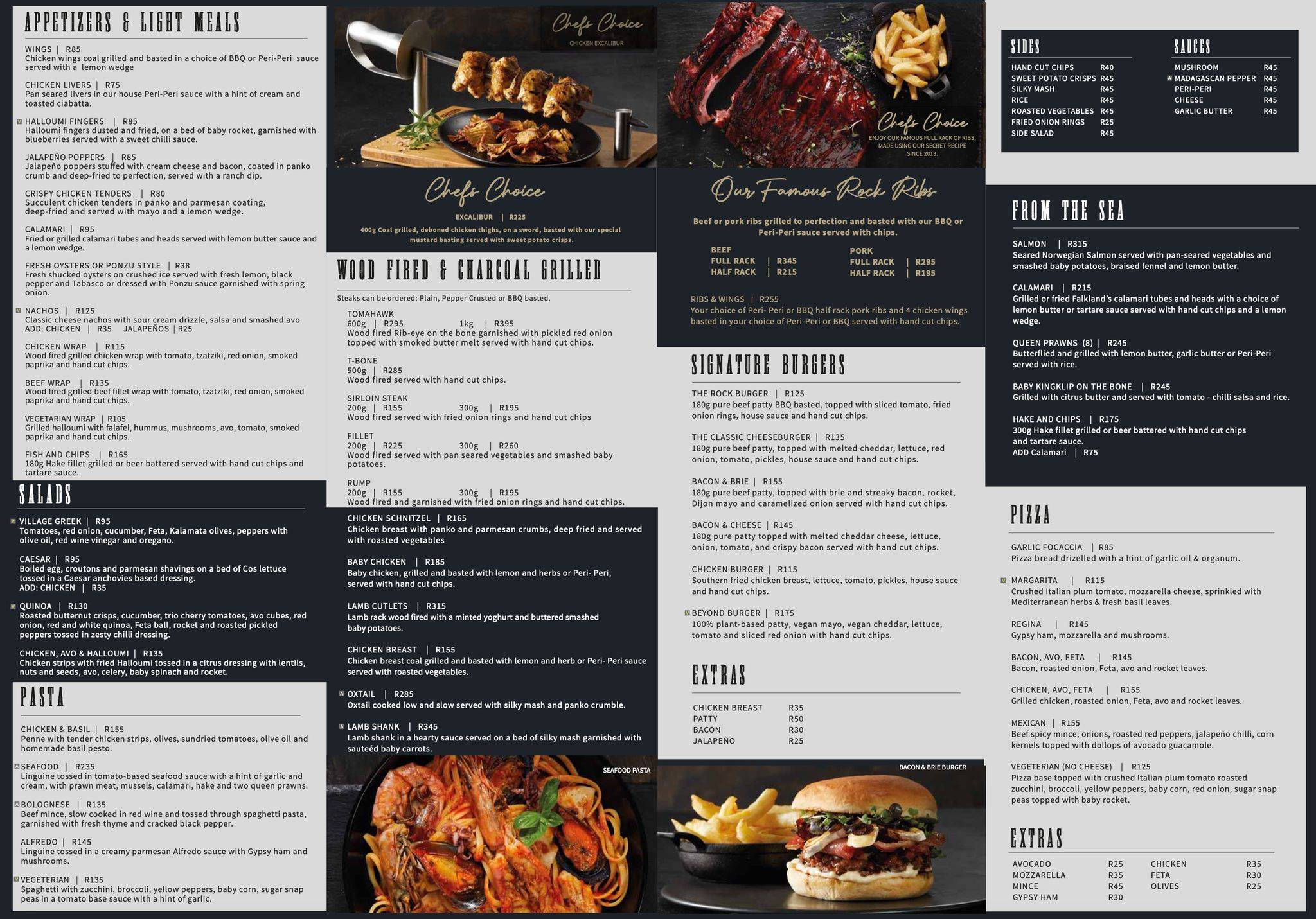Menu at Carnelian at The ROCK restaurant, Sandton, The Rock
