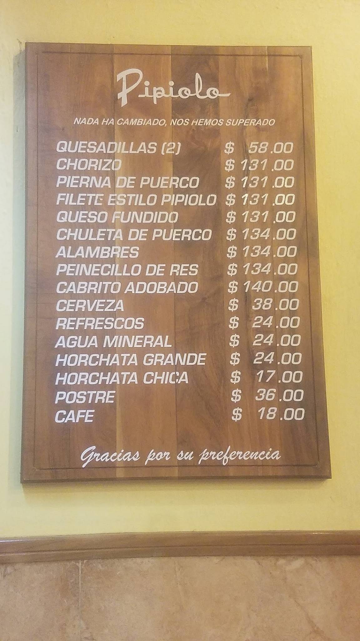 Carta del restaurante Carnes Asadas Pipiolo - Mariano Otero ...