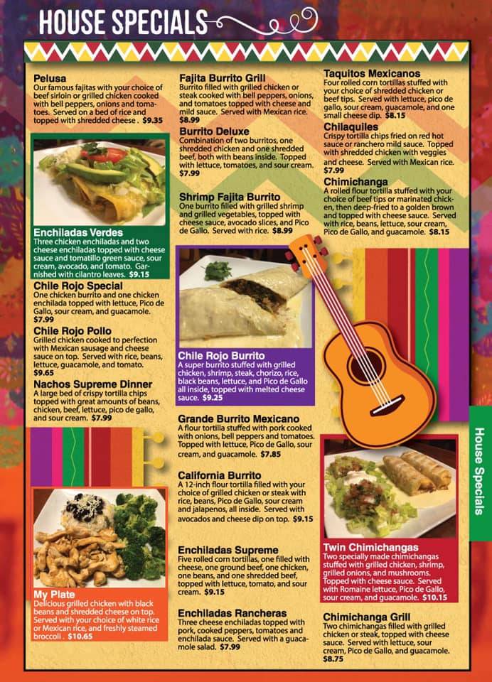 Menu at Chile Rojo Mexican Cuisine restaurant, Mount Airy